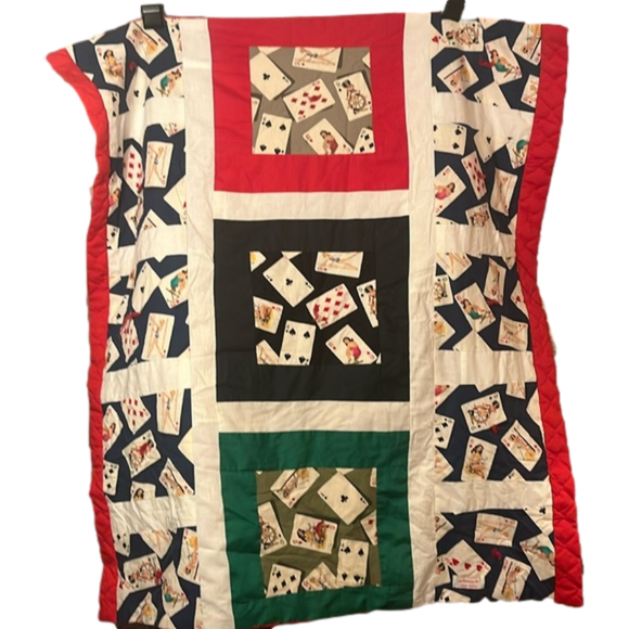 Bedding | Vintage Pinup Playing Card Mini Quilt | Poshmark